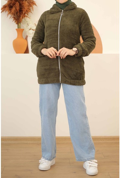 İmaj Butik Peluş Ceket / Haki