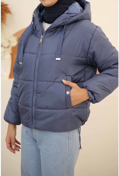 İmaj Butik Kısa Şişme Mont/indigo