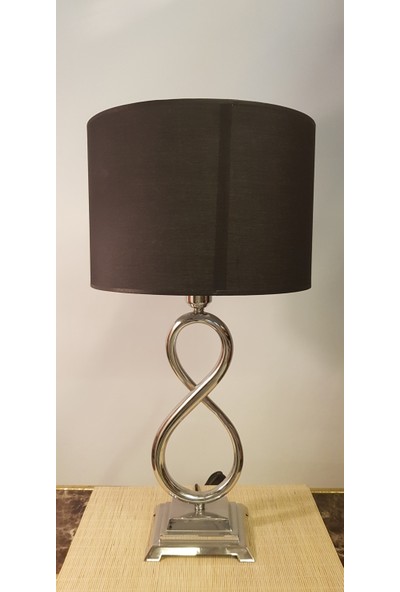 DDASEL Kumaş Başlıklı Krom Ayaklı Abajur