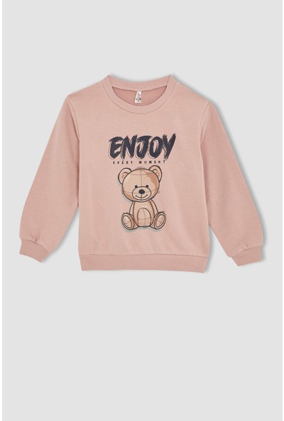 DeFacto Kız Çocuk Regular Fit Bisiklet Yaka Ayıcık Baskılı Dokunmatik Işıklı Sweatshirt W0136A621WN DeFacto Kız Çocuk Regular Fit Bisiklet Yaka Ayıcık Baskılı Dokunmatik Işıklı Sweatshirt W0136A621WN