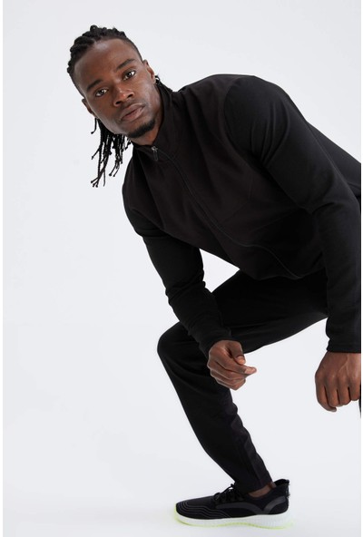 DeFacto Slim Fit Dik Yaka Fermuarlı Spor Hırka V2911AZ21AU