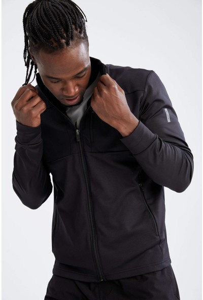 DeFacto Defacto Fit Slim Fit Dik Yaka Fermuarlı İçi Yumuşak Tüylü Spor Hırka V6690AZ21AU