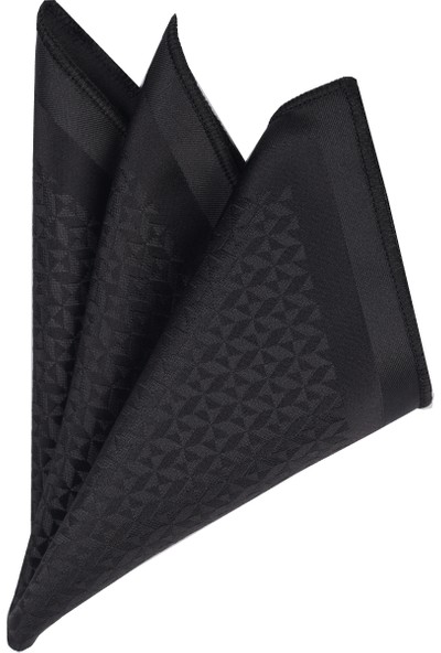 Esgue Desenli Siyah Yaka Mendili