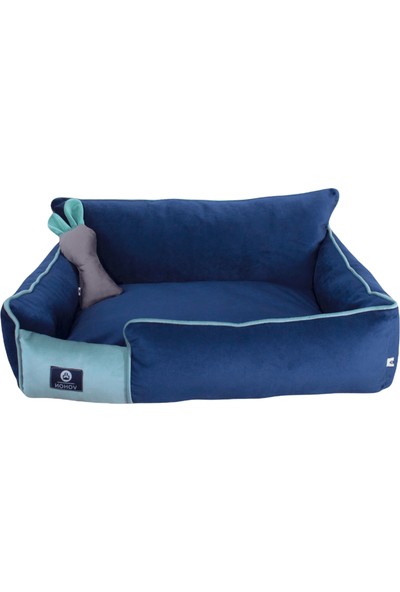 Nohov  Lux Seri İç Mekan Fermuarlı Yıkanabilir Kedi ve Köpek Yatağı Mavi S