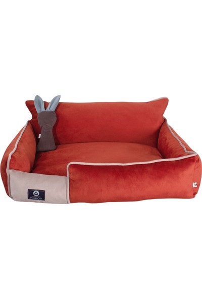 Nohov  Lux Seri İç Mekan Fermuarlı Yıkanabilir Kedi ve Köpek Yatağı Kiremit S