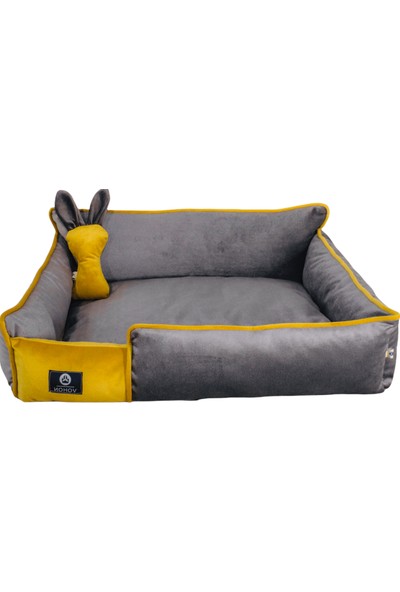 Nohov  Lux Seri İç Mekan Fermuarlı Yıkanabilir Kedi ve Köpek Yatağı Gri Xl