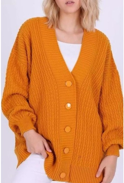 Figen Butik Triko Düğme Detaylı Salaş Hırka Figen Butik Triko Düğme Detaylı Salaş Hırka
