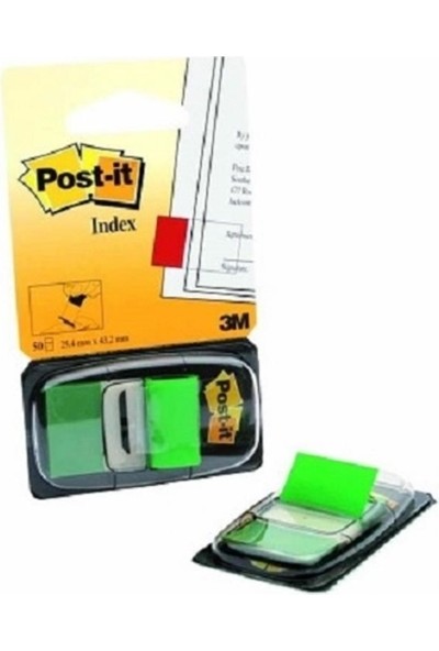 Post-It 3m Post-It 680-3 Index Yapışkanlı Sayfa Işareti 25.4 mm x 43.2 mm Yeşi Post-It 3m Post-It 680-3 Index Yapışkanlı Sayfa Işareti 25.4 mm x 43.2 mm Yeşi