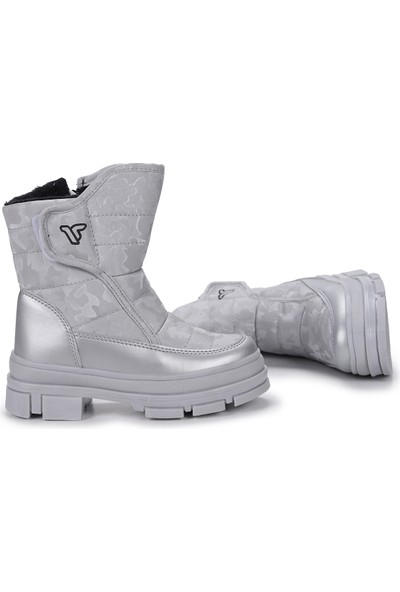 Kiko Kids Twg 820 Içi Termal Kürklü Kız Çocuk Kar Bot Ayakkabı Gümüş