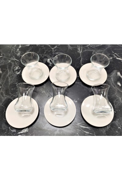 Göksan Mutfak Çay Bardak Seti Beyaz 12 Parça