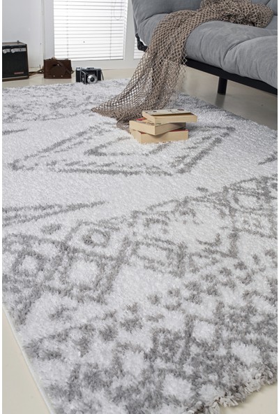 Konfor Halı Konfor Puffy Yumuşak Dokulu Shaggy Modern Çizgili Post Makine Halısı