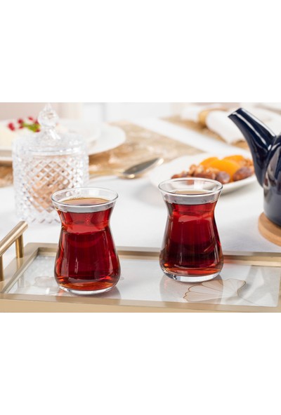 English Home Ipek Cam 6'lı Çay Bardağı 130 ml Şeffaf