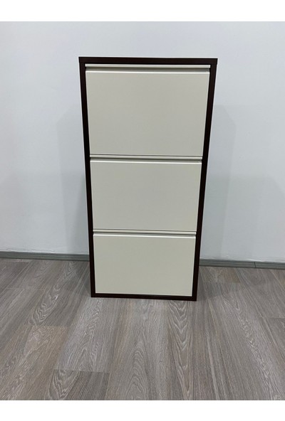 Adek Metal Grup 3'lü Kahve-Krem Metal Ayakkabılık