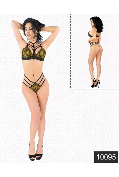 Elawin Aria's Closet Seksi Sarı Lamine Jartiyer Takım Elawin Aria's Closet Seksi Sarı Lamine Jartiyer Takım