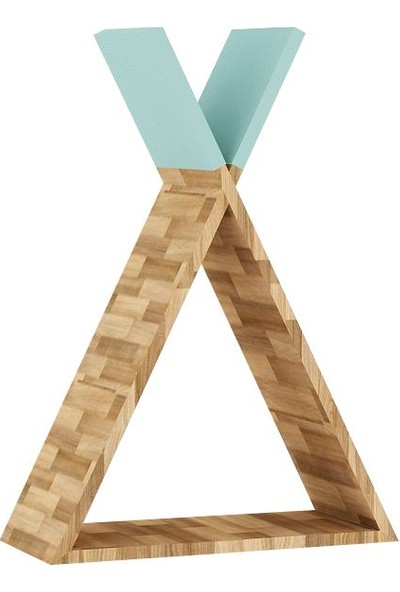 Gaga Wood Masif Ağaç ve Lake Boya Duvar Rafı Çapraz