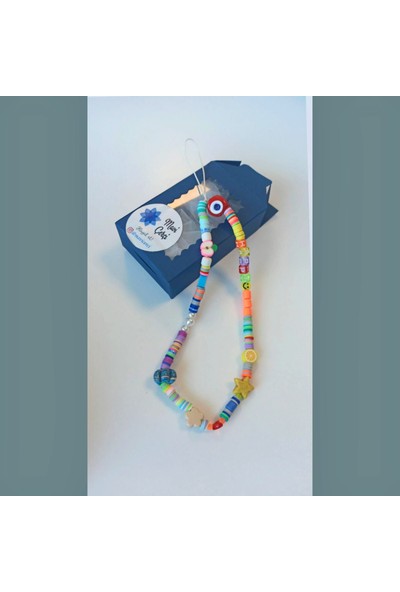 Mavi Çerçi Telefon Charmı Mottolu Mavi Çerçi