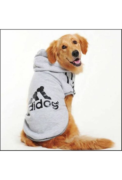 Kemique Gri Kapşonlu Duo Adidog Sweatshirt Büyük Köpekler Için Kemique Gri Kapşonlu Duo Adidog Sweatshirt Büyük Köpekler Için