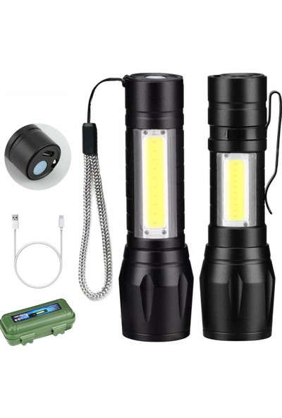 Calido Elektronik Ultra USB Şarjlı Bataryalı Mini El Feneri Kamp Feneri Avcılık Feneri 2 Mod Yanan LED 3 Watt Calido Elektronik Ultra USB Şarjlı Bataryalı Mini El Feneri Kamp Feneri Avcılık Feneri 2 Mod Yanan LED 3 Watt