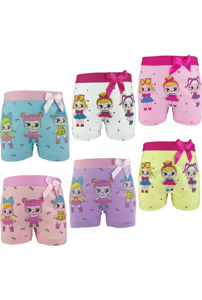 Modern Asır Sürpriz Kız Çocuk Iç Giyim Pamuklu Esnek Likralı Baskılı 6'lı Boxer Külot Modern Asır Sürpriz Kız Çocuk Iç Giyim Pamuklu Esnek Likralı Baskılı 6'lı Boxer Külot
