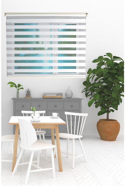 Clarıss Home Kırık Beyaz Renkli Mutfak Oda Salon Ofis Cam Balkon  zebra Stor Perde Clarıss Home Kırık Beyaz Renkli Mutfak Oda Salon Ofis Cam Balkon  zebra Stor Perde