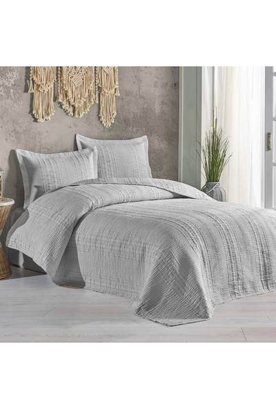 Elart Yatak Örtüsü Takımı Çift Kişilik Matilda Gümüş (240X250CM)