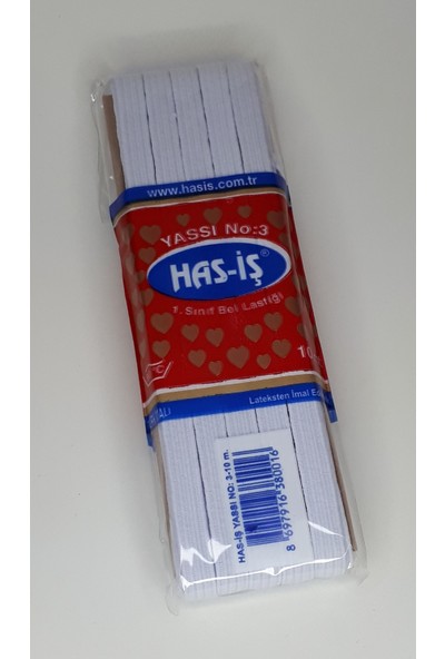 Has-İş Has - Iş No:3 1 cm Yassı Don Paça Bel Etek Lastiği 10 Metre