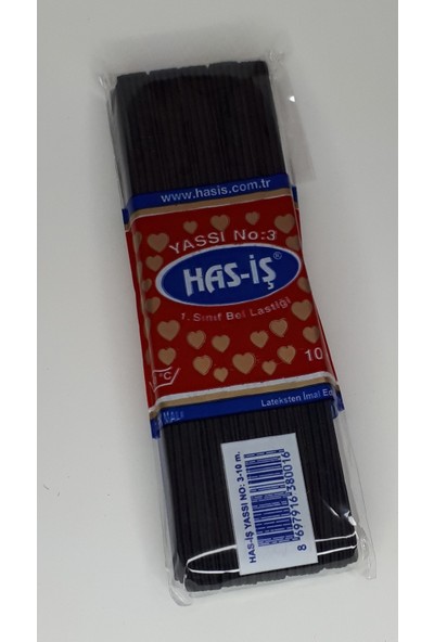 Has-İş Has - Iş No:3 1 cm Yassı Don Paça Bel Etek Lastiği 10 Metre