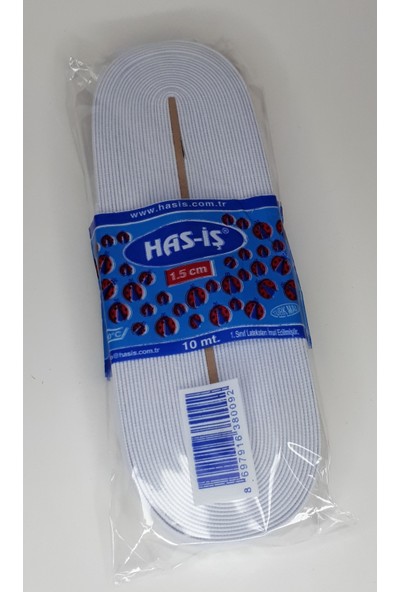 Has-İş Has - Iş 1,5 cm Yassı Don Paça Bel Etek Lastiği 10 Metre
