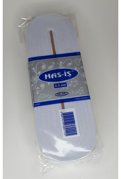 Has-İş Has - Iş 2,5 cm Yassı Don Paça Bel Etek Lastiği 10 Metre
