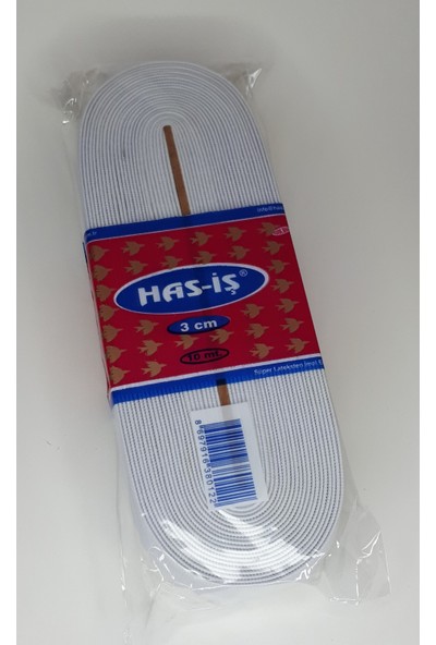 Has-İş Has - Iş 3 cm Yassı Don Paça Bel Etek Lastiği 10 Metre