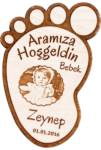 İhvan Ahşap Magnet - Fotoğraf Baskılı - Bebek Mevlid Armağansi - 50 Adet İhvan Ahşap Magnet - Fotoğraf Baskılı - Bebek Mevlid Armağansi - 50 Adet