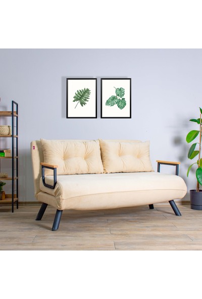 Pafu Sando İkili Katlanır Yataklı Koltuk - Krem Pafu Sando İkili Katlanır Yataklı Koltuk - Krem