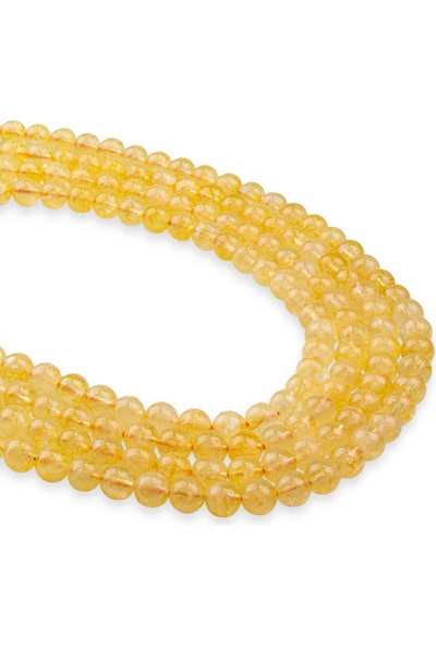 Dünya Doğal Taş 8 mm Sitrin Taşı Dizi