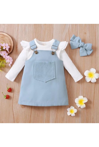 Eliz Kids Kız Çocuk Slopet Elbise ,badi ve Bandana Set