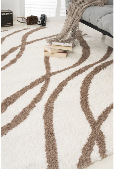 Konfor Puffy Yumuşak Dokulu Shaggy Modern Çizgili Post Makine Halısı Konfor Puffy Yumuşak Dokulu Shaggy Modern Çizgili Post Makine Halısı