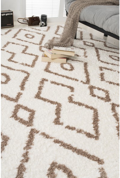 Konfor Puffy Yumuşak Dokulu Shaggy Modern Çizgili Post Makine Halısı Konfor Puffy Yumuşak Dokulu Shaggy Modern Çizgili Post Makine Halısı