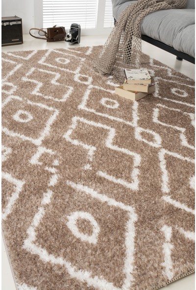 Konfor Puffy Yumuşak Dokulu Shaggy Modern Çizgili Post Makine Halısı Konfor Puffy Yumuşak Dokulu Shaggy Modern Çizgili Post Makine Halısı