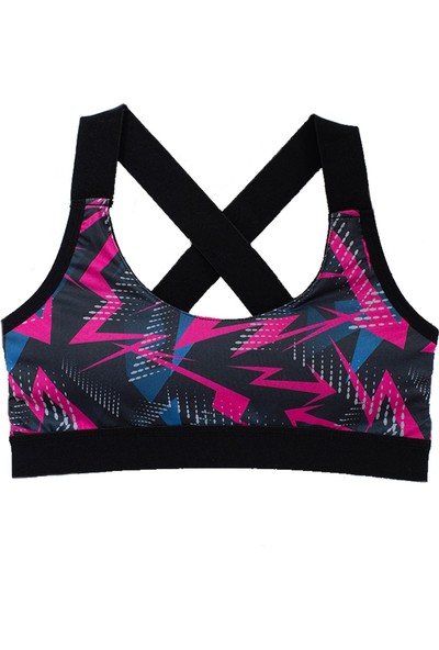 Ilbaş Arkası Çapraz Desenli Sporcu Sütyen