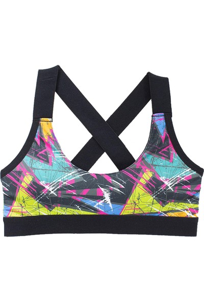 Ilbaş Arkası Çapraz Desenli Sporcu Sütyen