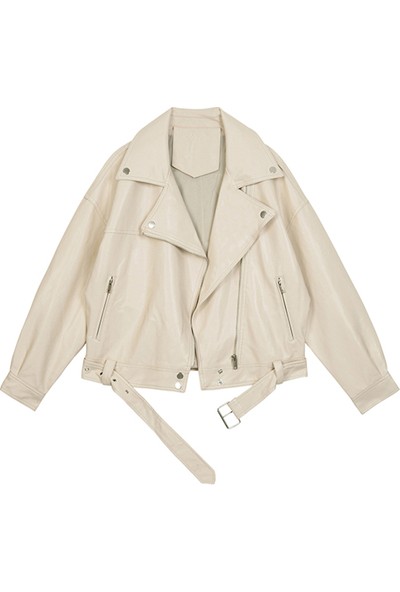 Skimsx Kemerli Kadın Deri Ceketi (Yurt Dışından) Skimsx Kemerli Kadın Deri Ceketi (Yurt Dışından)