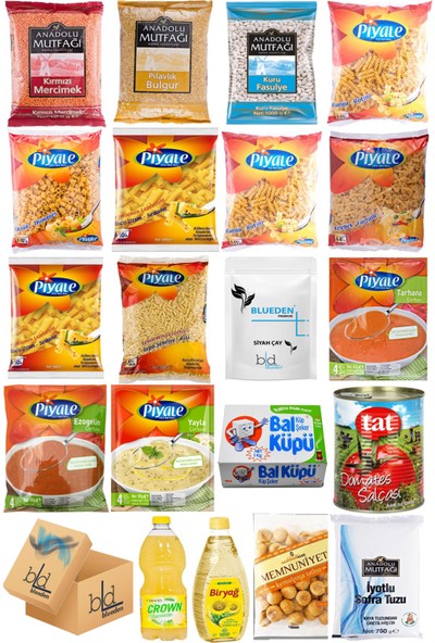 Blueden Ramazan Paketi Kumanya Gıda Paketi Erzak Yardım Hediye Paketi 20 Parça 135 Nolu Paket Blueden Ramazan Paketi Kumanya Gıda Paketi Erzak Yardım Hediye Paketi 20 Parça 135 Nolu Paket