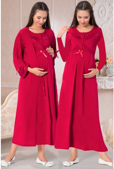 Hayal Bordo Renk Lohusa Gecelik Takım Hayal Sepeti JNK-26527 Sabahlıklı 2 Li Hamile Geceliği Hayal Bordo Renk Lohusa Gecelik Takım Hayal Sepeti JNK-26527 Sabahlıklı 2 Li Hamile Geceliği