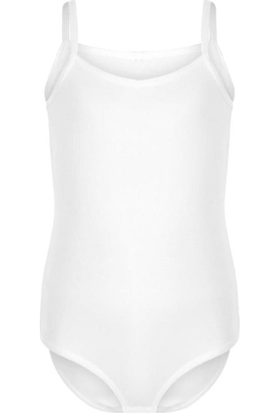 Kota 6'lı Paket Kota 3500 Kız Çocuk Ip Askılı Kancalı Body Badi Zıbın Beyaz