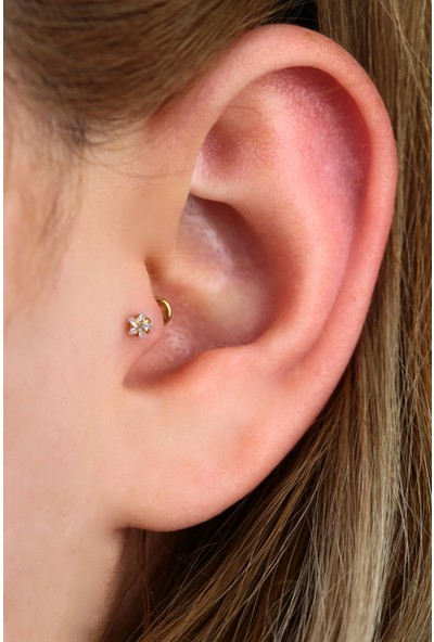 Vilma Aksesuar Çelik Yıldız Taşlı Piercing Tragus 6 mm Gold Renk Vilma Aksesuar Çelik Yıldız Taşlı Piercing Tragus 6 mm Gold Renk