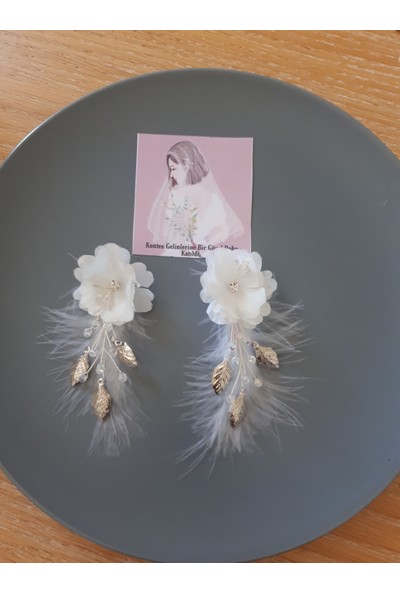 Kontes Gelin Tacı Saç Aksesuarı ve Küpe Kontes Gelin Tacı Saç Aksesuarı ve Küpe