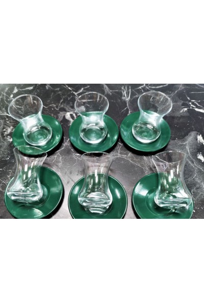 Göksan Mutfak Çay Bardak Seti Yeşil 12 Parça