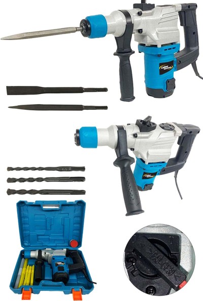 Lieber German 3200 Watt 8 Joule Elektropnömatik Çantalı 5,5 kg Kırıcı Delici Matkap