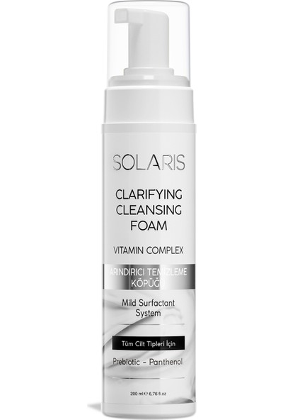 Solaris Yüz Temizleme Köpüğü Arındırıcı 200 ml Solaris Yüz Temizleme Köpüğü Arındırıcı 200 ml