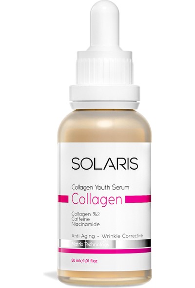 Solaris Kolajen Serum Yaşlanma Karşıtı 30 ml (2% Collagen 0,5% Niacinamide ve Caffeine)