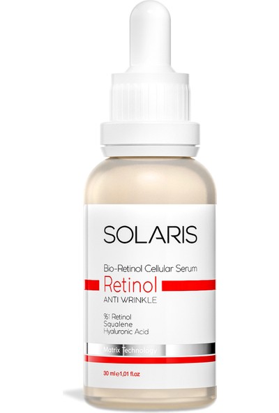 Solaris Onarıcı & Besleyici Retinol Cilt Bakım Serumu 30 ml (1% Retinol ve Hyaluronic Acid) Solaris Onarıcı & Besleyici Retinol Cilt Bakım Serumu 30 ml (1% Retinol ve Hyaluronic Acid)